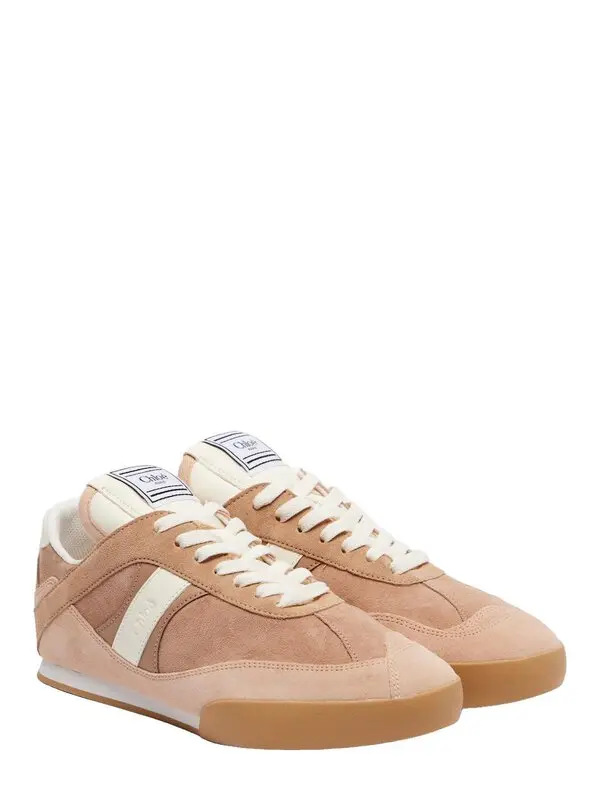 Chloé Kick Suede And Leather Sneakers - Pink