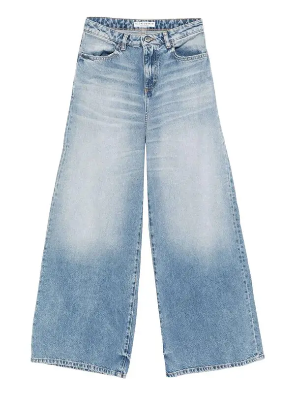 ICON DENIM LA High Waist Wide Leg Jeans - Smoke Blue