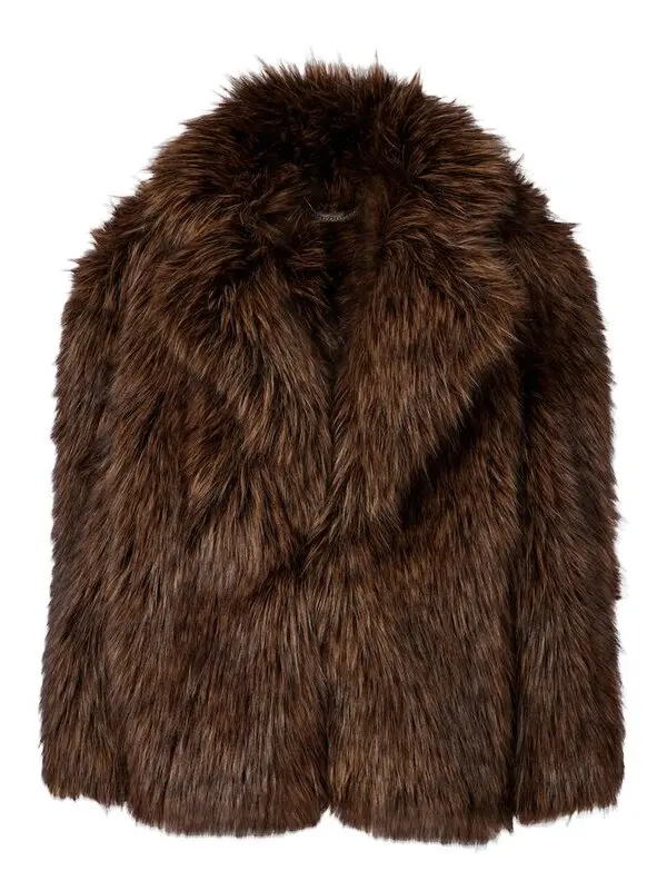 Magda Butrym Cropped Fur Jacket - Brown