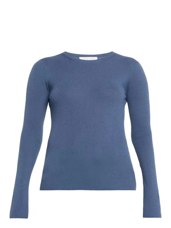 Michael Kors Hutton Ribbed Cashmere Pullover - Steel