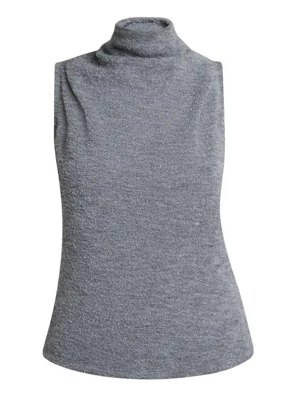 Proenza Schouler White Label Cynthia Wool Jersey Sleeveless Turtleneck - Grey Melange