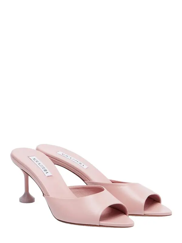 AQUAZZURA Bisous 65 Leather Mules - Pink