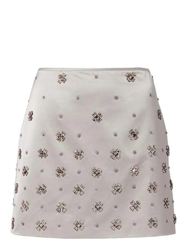 Veronica Beard Olenna Embellished Miniskirt - Grey
