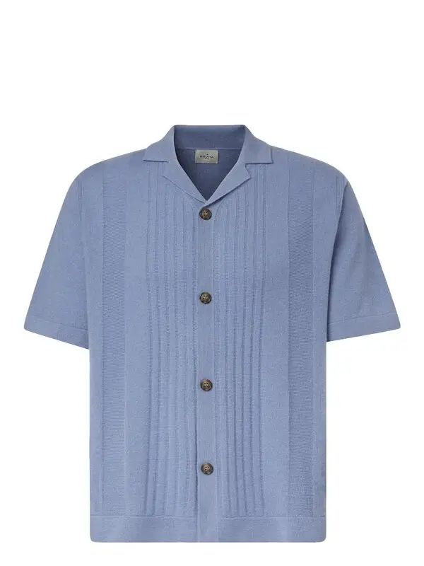 Le Kasha Gerone Knitted Cashmere Polo Shirt - Blue