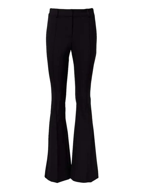 Veronica Beard Hibiscus High-rise Flared Trousers - Black