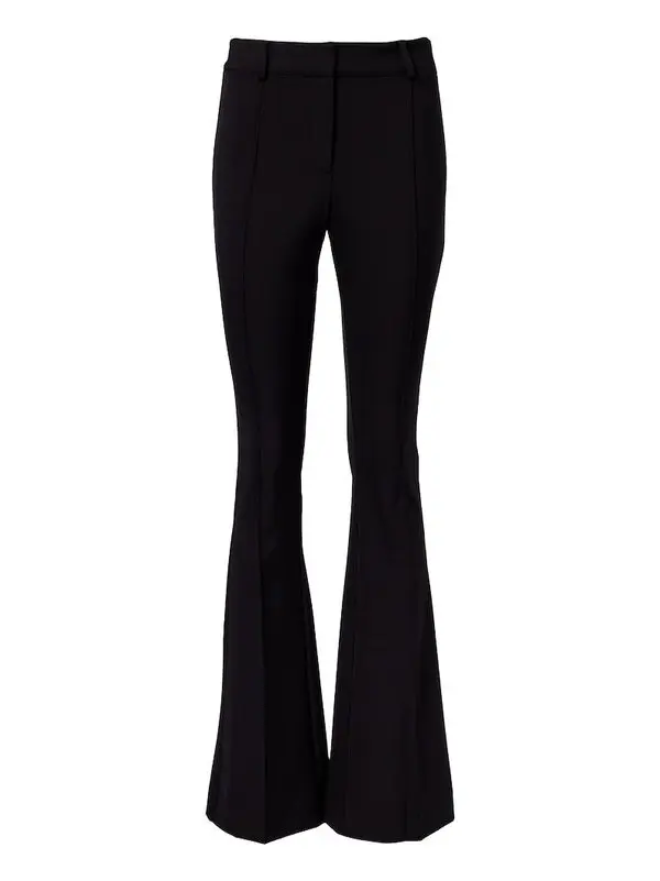 Veronica Beard Hibiscus High-rise Flared Trousers - Black