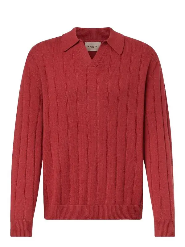 Le Kasha Sitia Cashmere Polo Sweater - Burgundy
