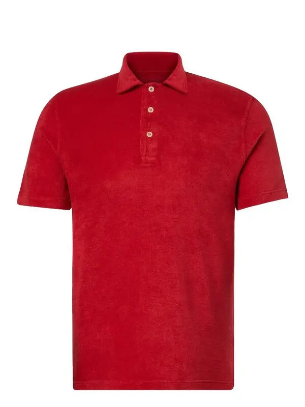 Fedeli Mondial Cotton Terry Polo Shirt - Red