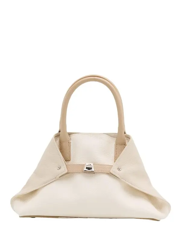 Akris Ai Two-tone Leather Tote - White