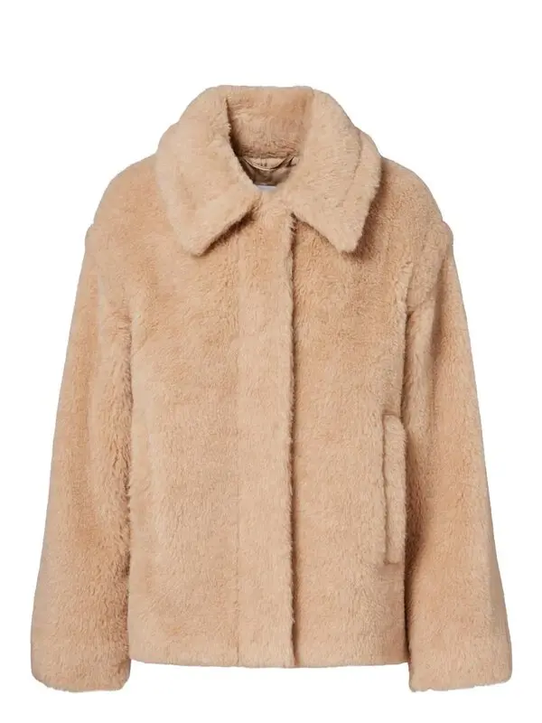 Max Mara Tritone Cropped Teddy Jacket - Beige