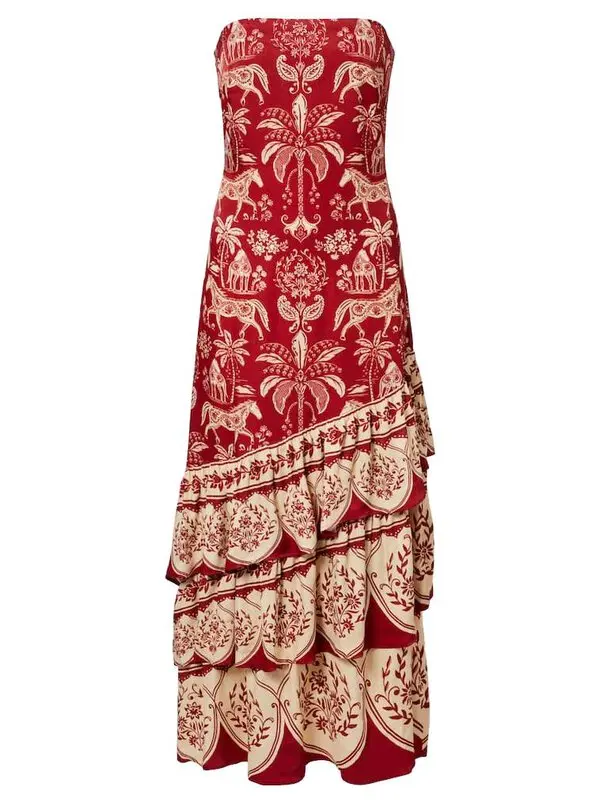 Farm Rio Haras Printed Maxi Dress - Red