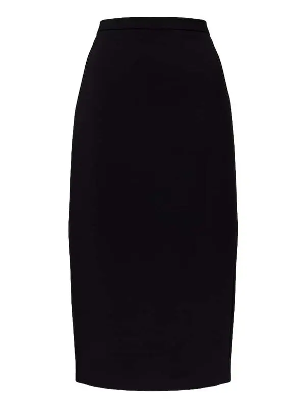 Max Mara Otre Wool Midi Skirt - Black