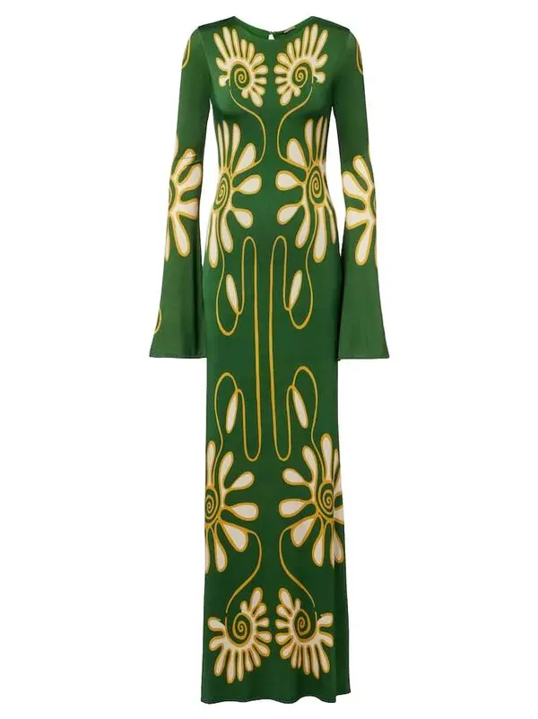 CALA DE LA CRUZ Amay Printed Maxi Dress - Green