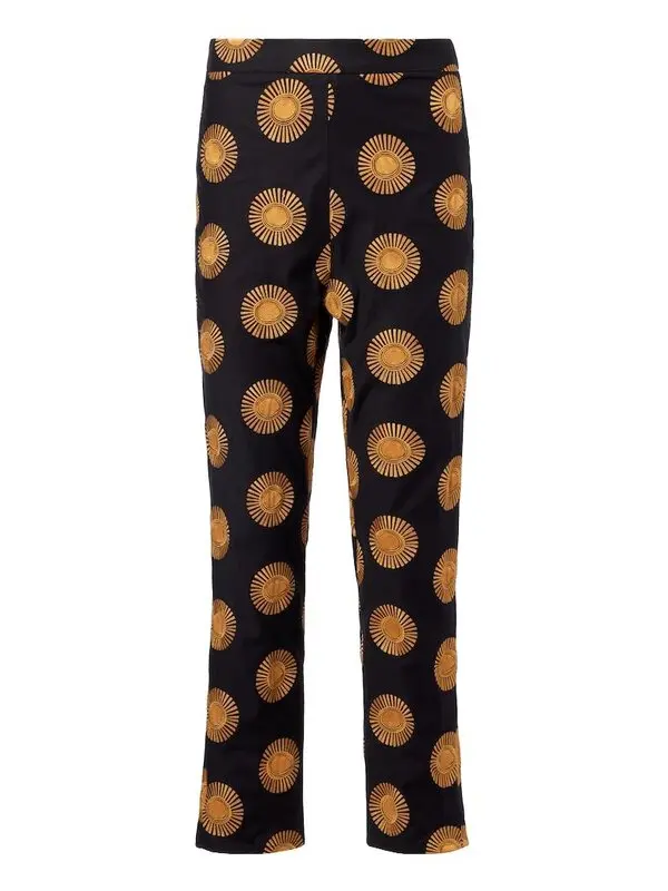 CALA DE LA CRUZ Isola Printed Straight Pants - Black