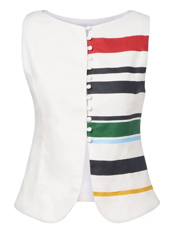 CALA DE LA CRUZ Genova Striped Linen Top - Multicoloured