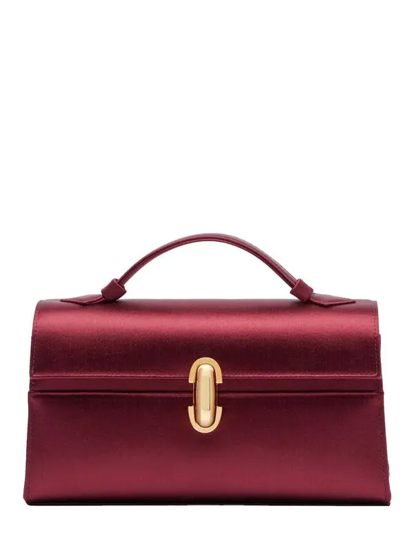 Savette Symmetry Satin Clutch - Burgundy