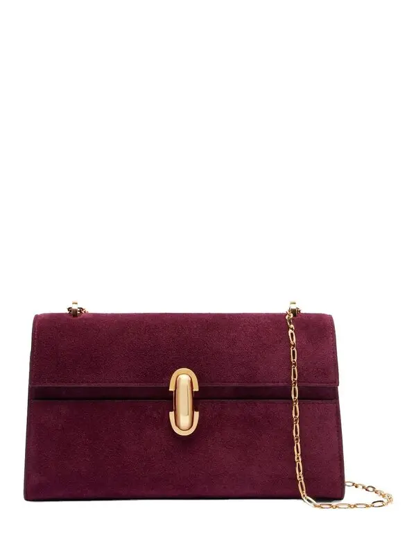 Savette Symmetry Suede Crossbody Bag - Purple