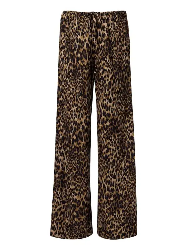 NILI LOTAN Adriel Leopard-print Wide-leg Pants - Multicoloured