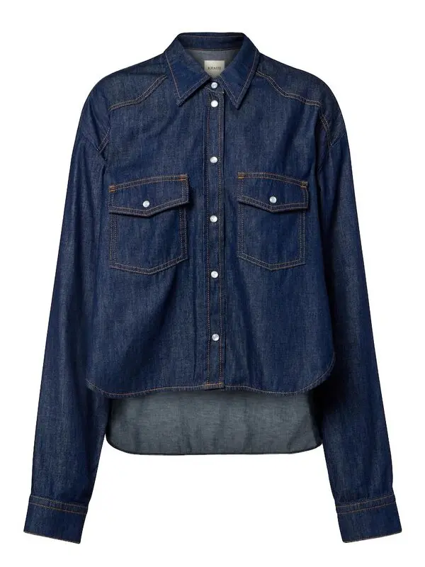 Khaite Grenon Asymmetric Denim Shirt - Blue