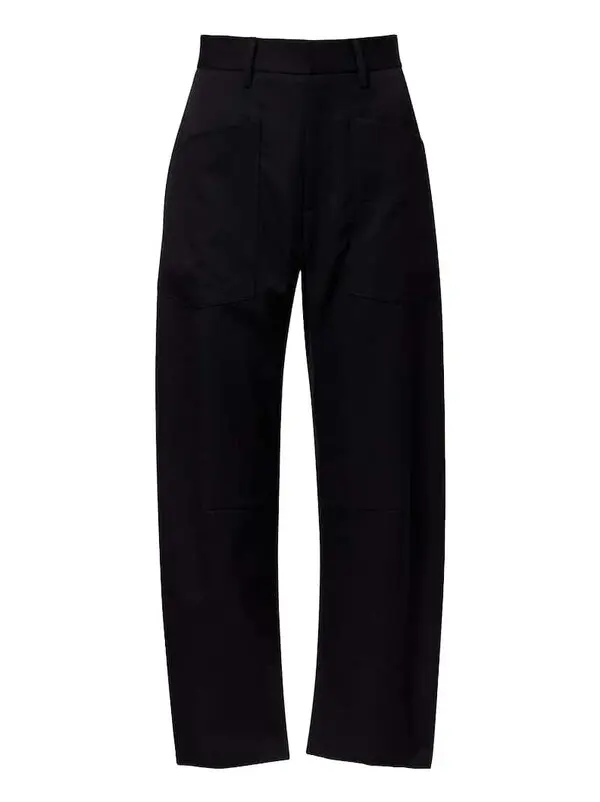 NILI LOTAN Shon Barrel-leg Pants - Black