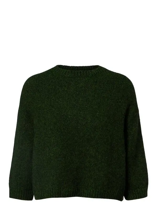 Khaite Sabina Cropped Cashmere Sweater - Green