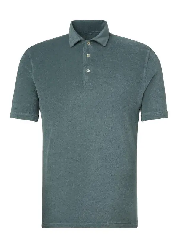 Fedeli Mondial Cotton Terry Polo Shirt - Green