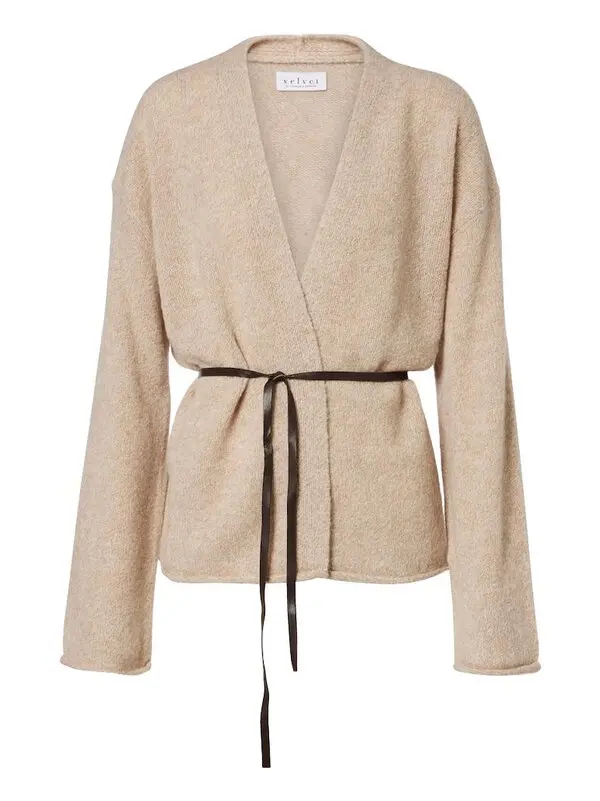 Velvet By Graham & Spencer Alina Wool-blend Cardigan In Charcoal - Beige