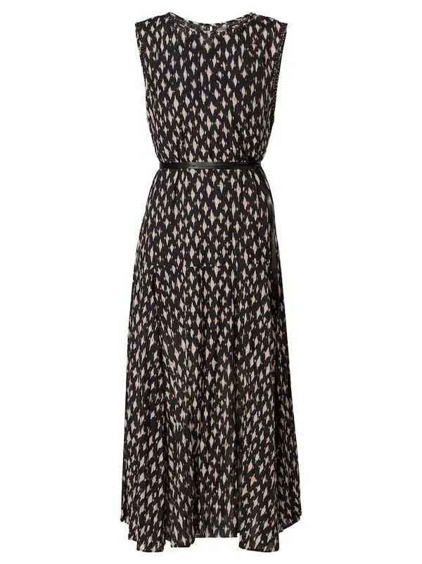 Velvet By Graham & Spencer Kaitlyn Beaded Cotton-blend Midi Dress - Blue