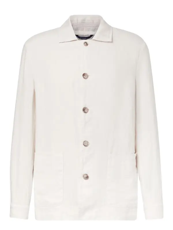 Fedeli Oxford Linen Jacket - Beige