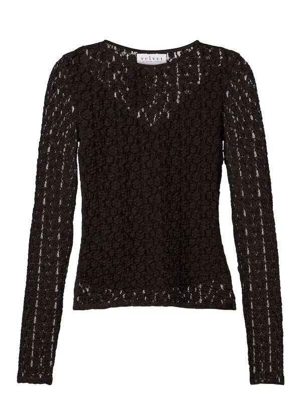 Velvet By Graham & Spencer Tori Lace Top - Black