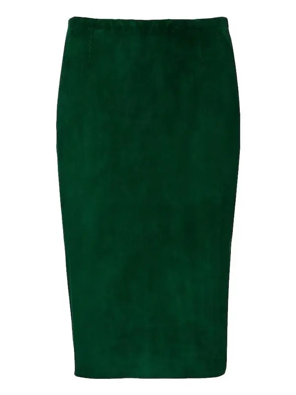 Stouls Gilda Suede Pencil Skirt - Green