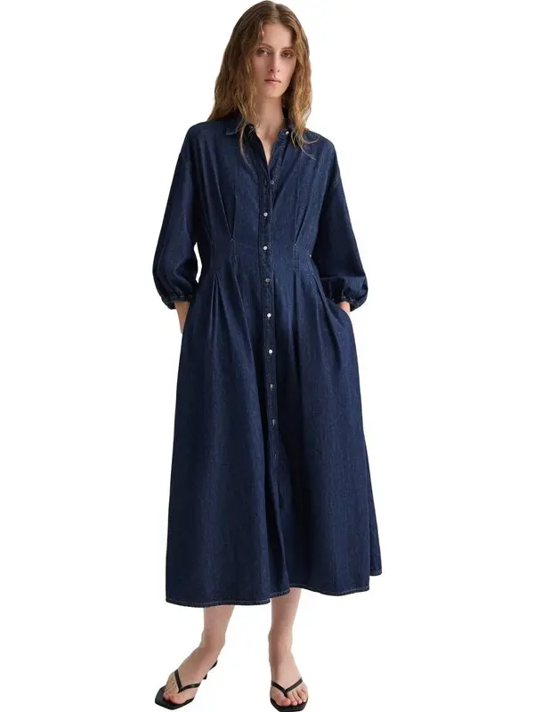 TWP Mason Denim Shirtdress - Indigo Resin