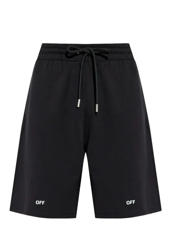 Off-White Logo Print Shorts - Black-wh