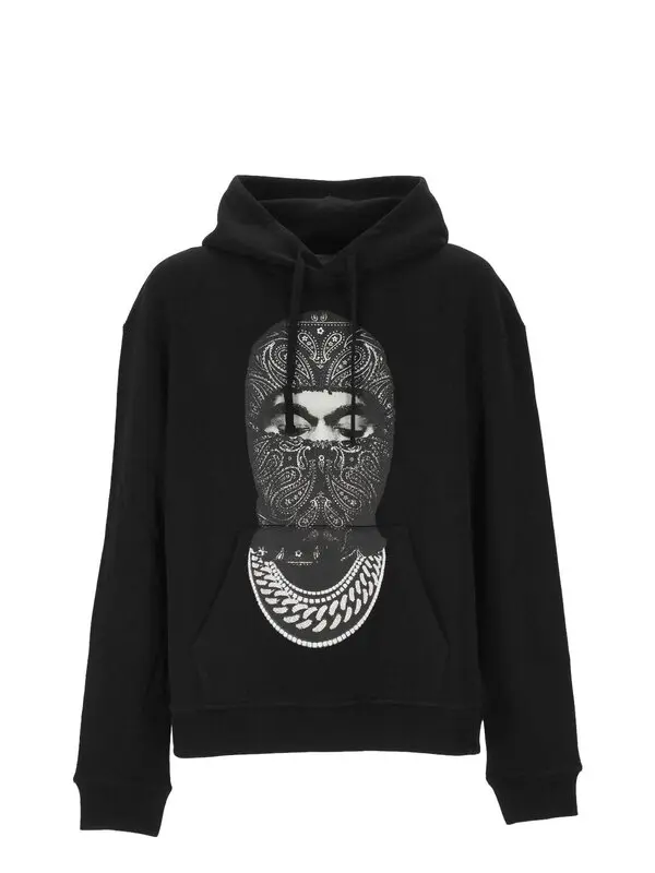 IH NOM UH NIT Graphic Print Cotton Hoodie - Black
