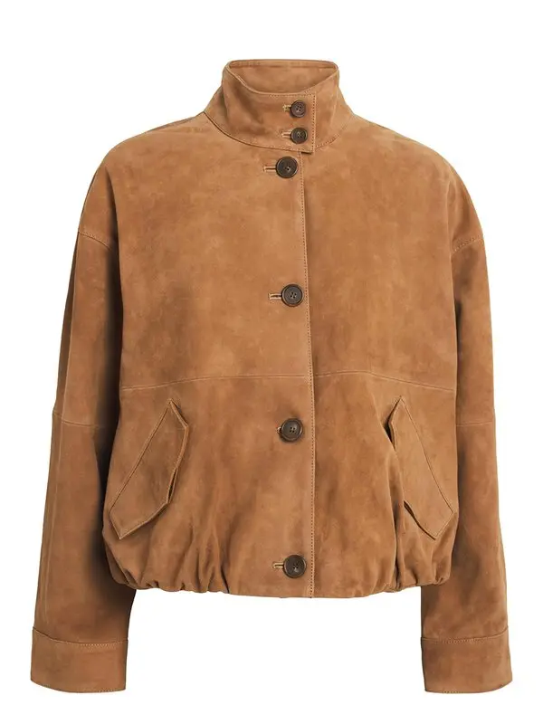 Simkhai Suede Marley Bomber Jacket - Beige