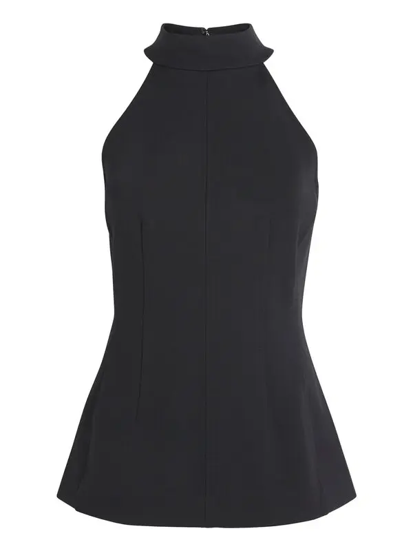 Veronica Beard Johanne Halterneck Top - Black