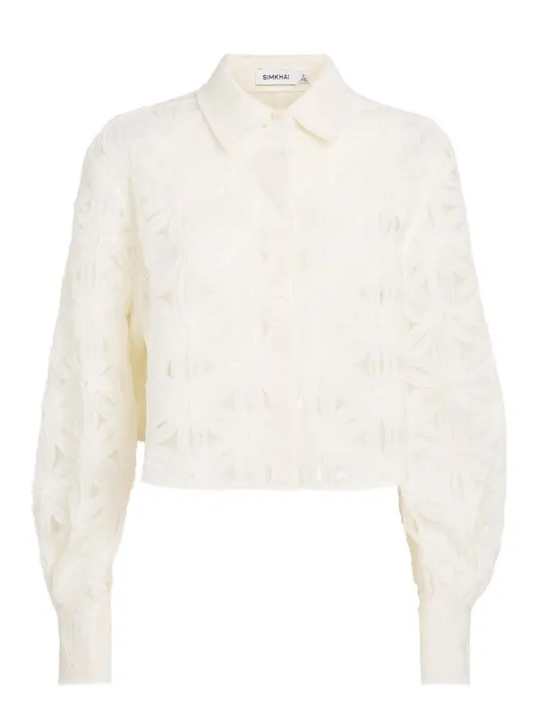 Simkhai Embroidered Anders Shirt - Ivory