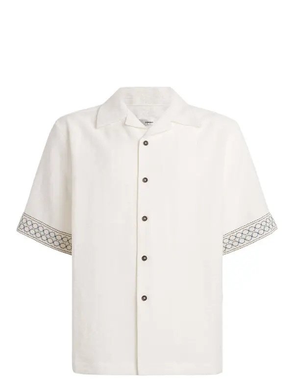 Commas Crochet-trim Short-sleeve Shirt - White
