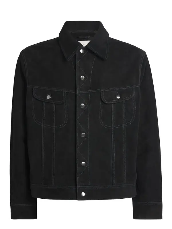 Studio Nicholson X Aaron Levine Suede Boston Trucker Jacket - Black