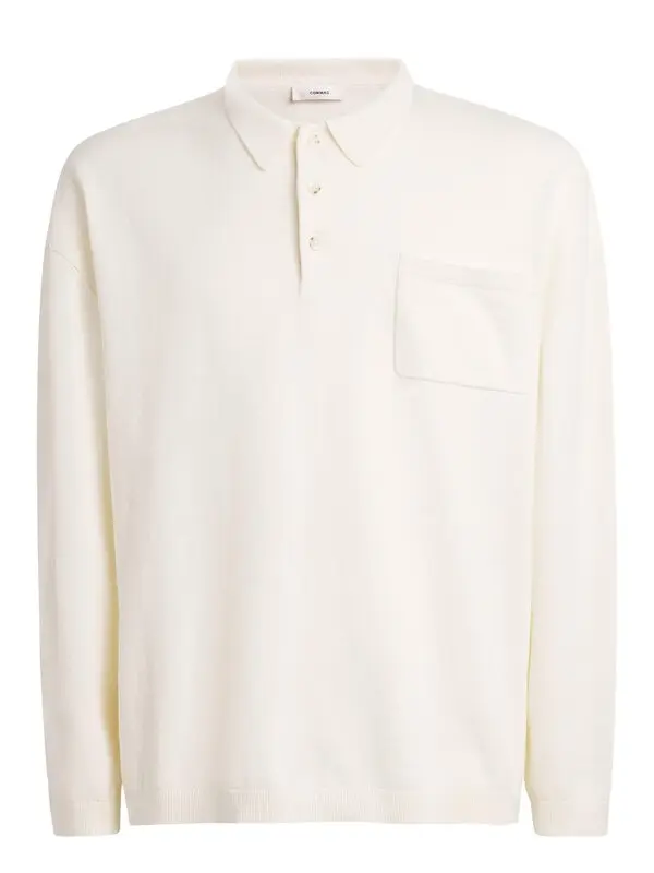 Commas Cotton-cashmere Polo Sweater - Ivory