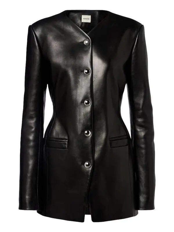 Khaite Naran Leather Jacket - Black