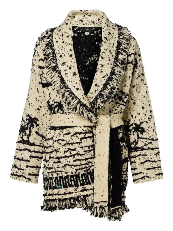 Alanui Ocean Whispers Fringed Wool-blend Cardigan - Yellow