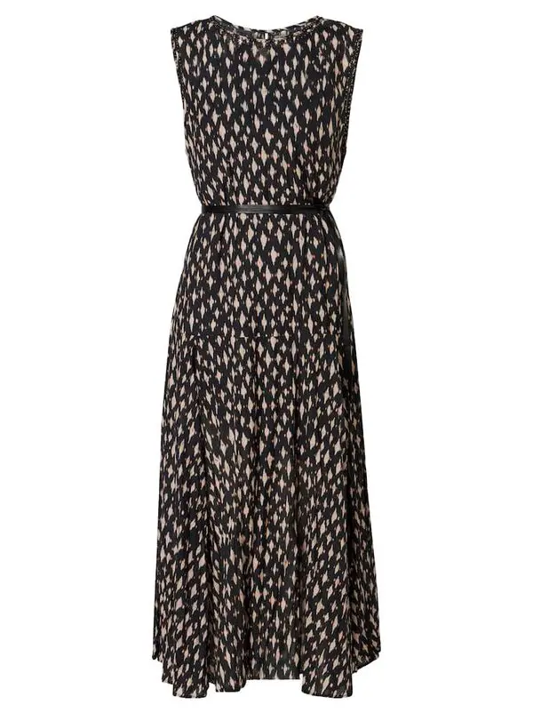 Velvet By Graham & Spencer Kaitlyn Beaded Cotton-blend Midi Dress - Blue