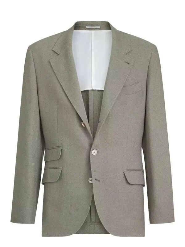 Brunello Cucinelli Hopsack Single-breasted Blazer - Green