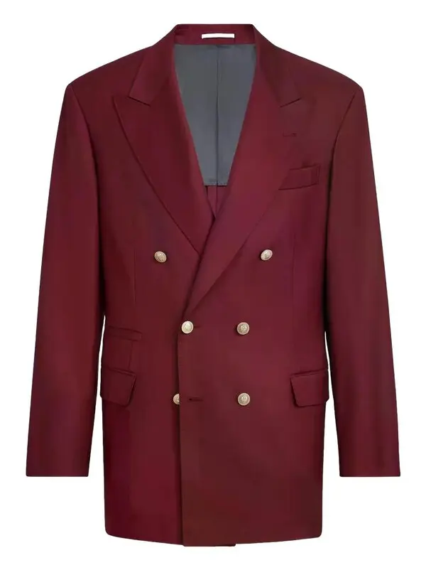 Brunello Cucinelli Peak-lapels Blazer - Red