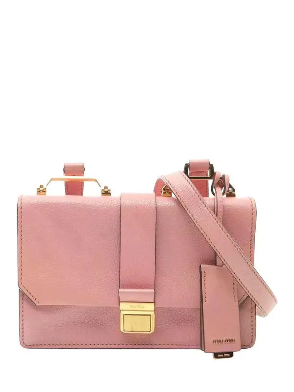Miu Miu 2010-2025 Leather Madras Crossbody Bag - Pink