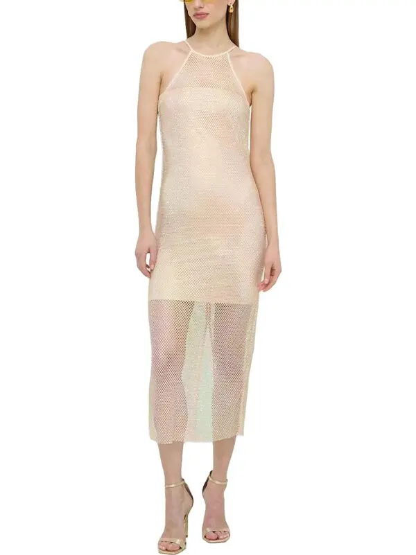 Patrizia Pepe Embellished Midi Dress - Neutrals