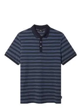 Paul Smith Regular-fit Navy Cotton Stripe Polo Shirt - Blue