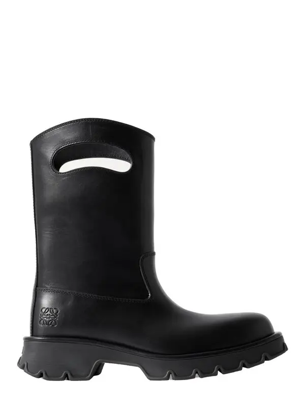 Loewe Bobby Leather Ankle Boots - Black