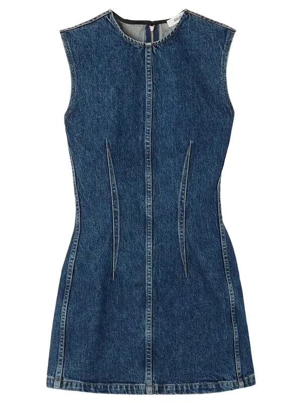 AGOLDE Barton Denim Mini Dress - Blue